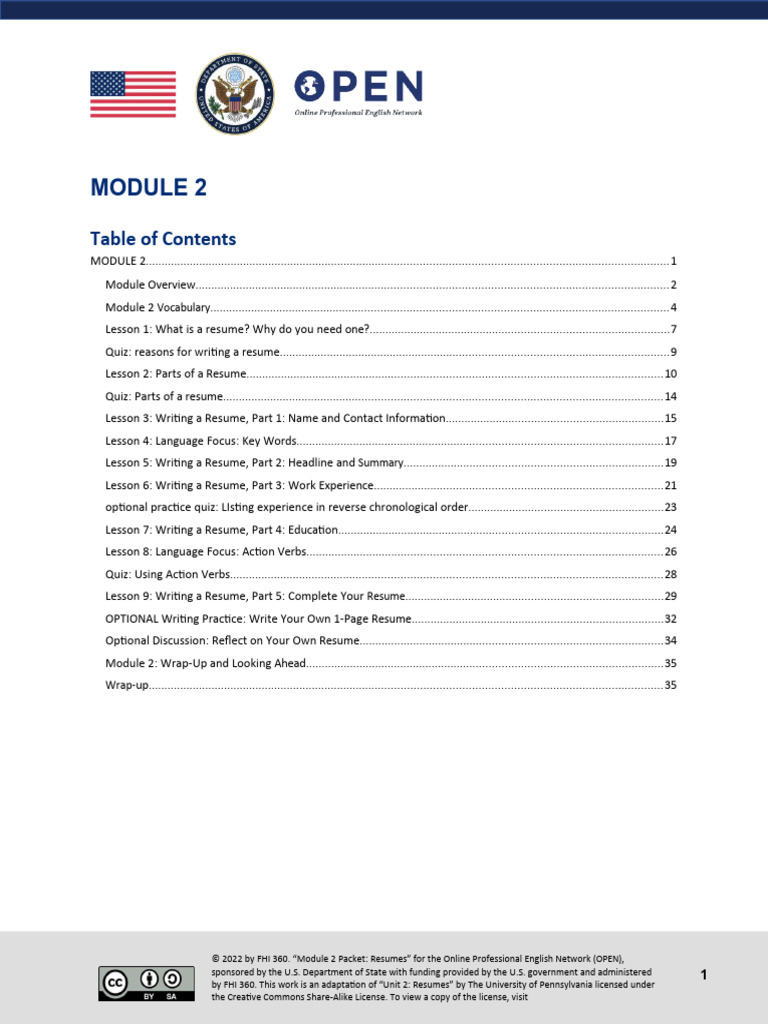 ECD 2022 Module 2 Packet | PDF | Résumé | Human Communication