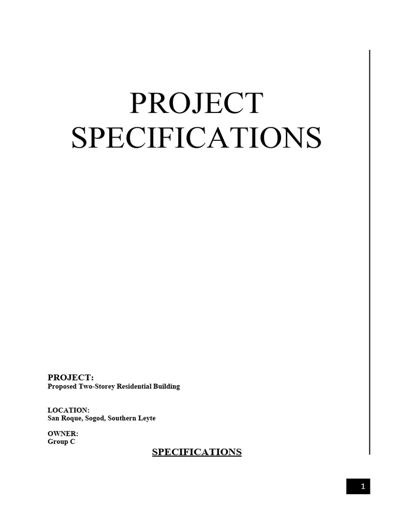 Project Specifications (Group3) | PDF | Concrete | Construction Aggregate
