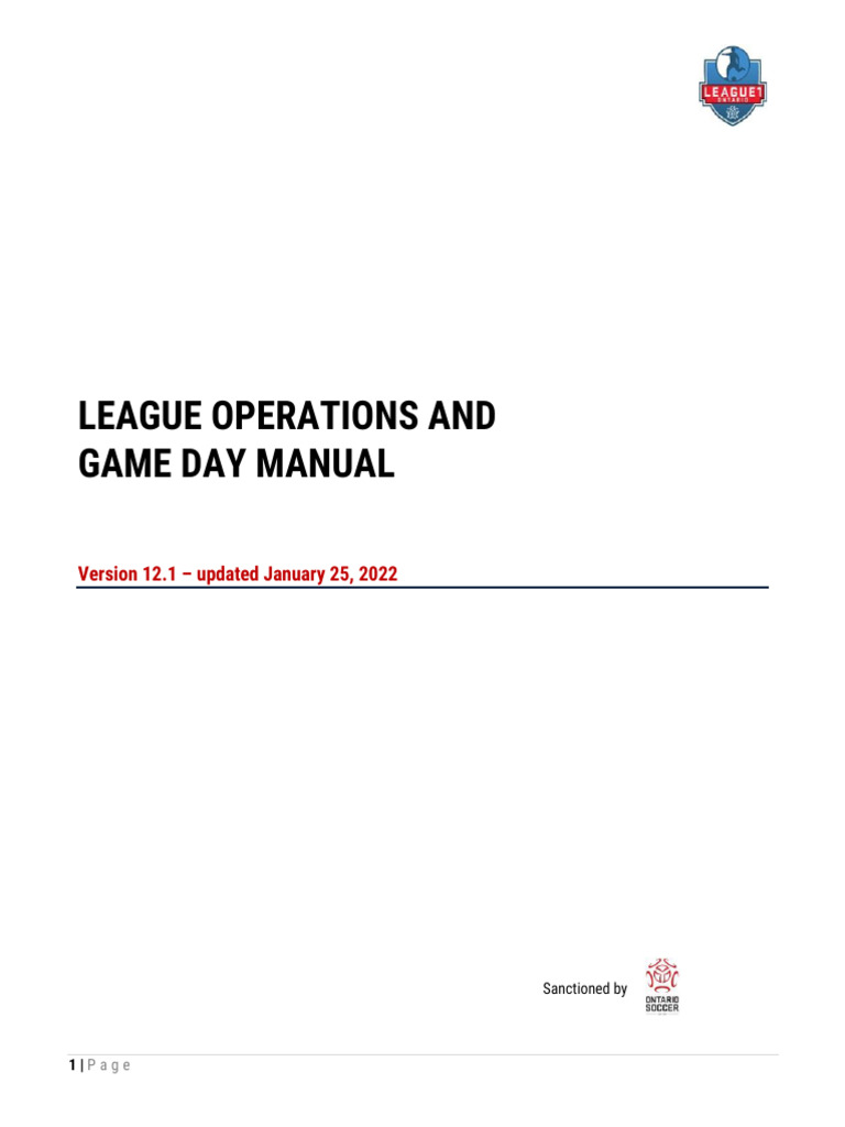 L1O 2022 Season Operations and Game Day Manual - Jan 25 - v12 - 1 | PDF ...