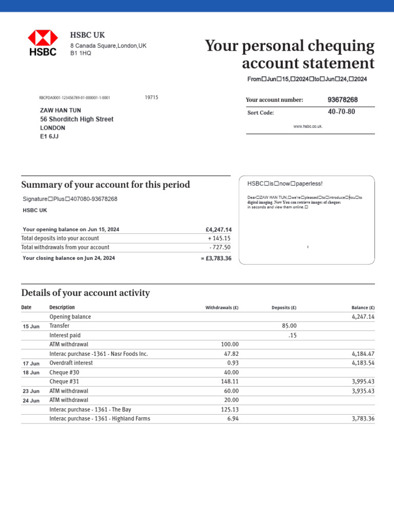 bank statement generator (2) | Download Free PDF | Cheque | Banking ...