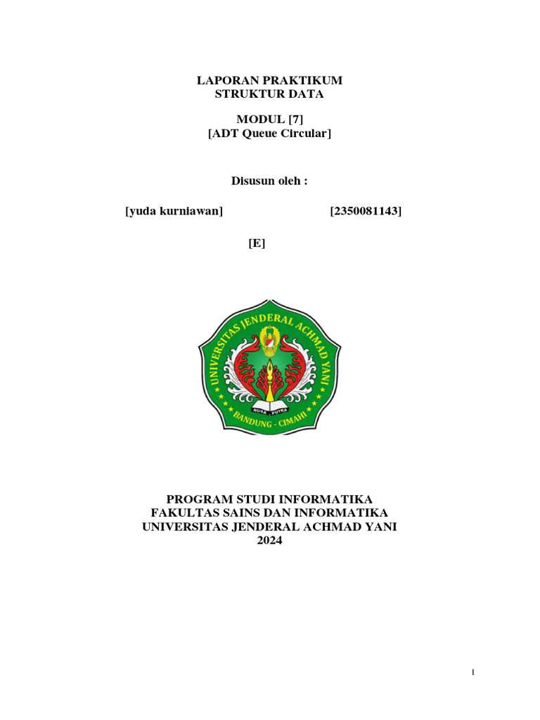 Yuda Kurniawan - Modul 7 - Struktur Data | PDF | Komputer