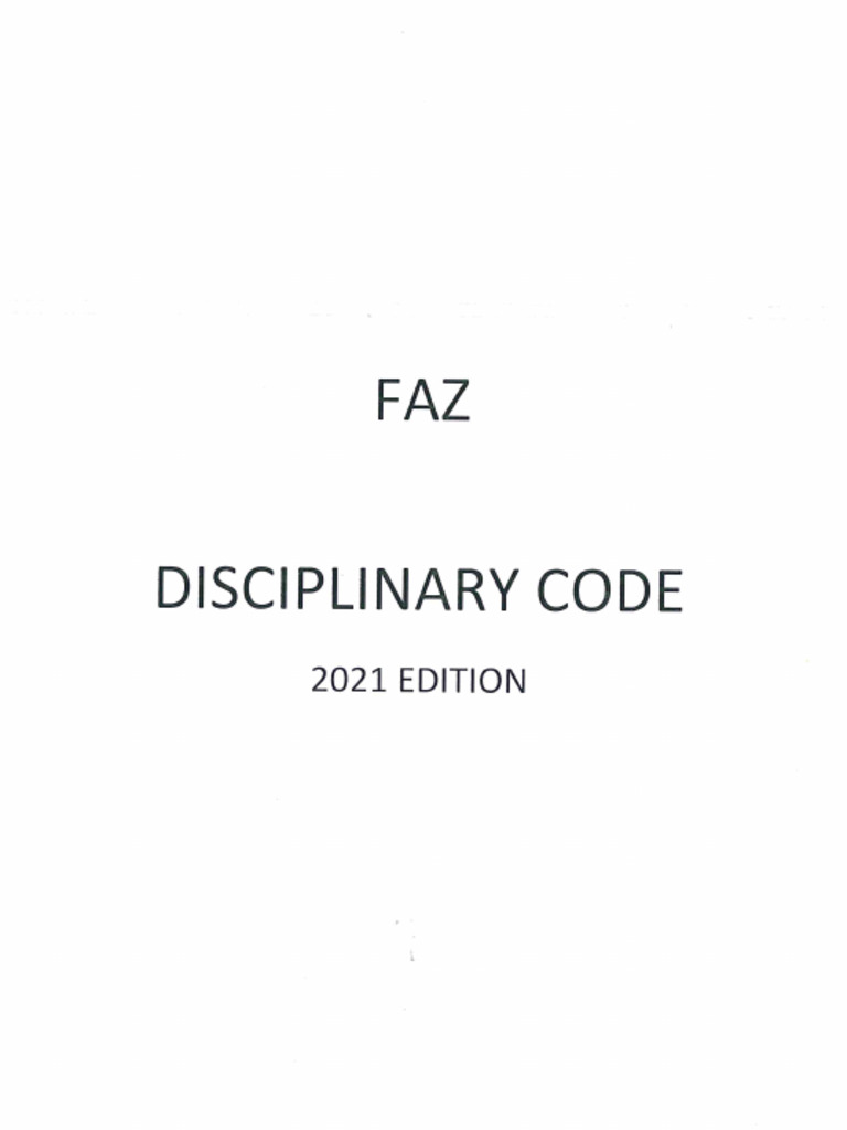 Disciplinary Code 2021 Edition | PDF
