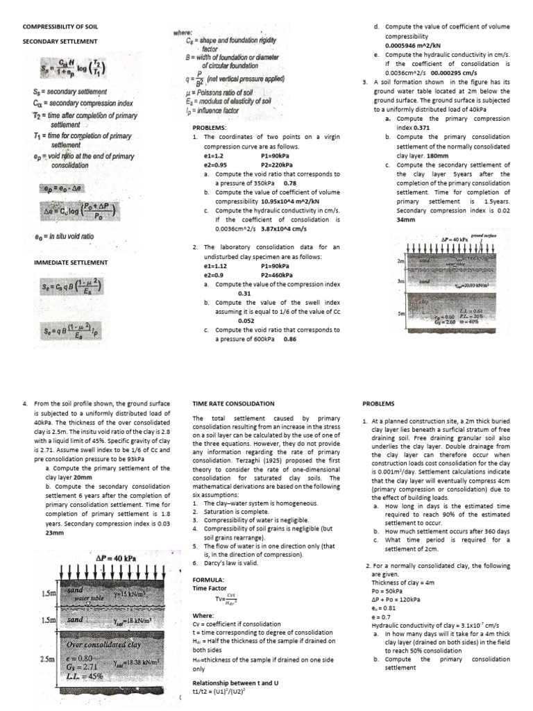 Soil Compressibility and Settlement Analysis | PDF | Mechanics | Civil ...