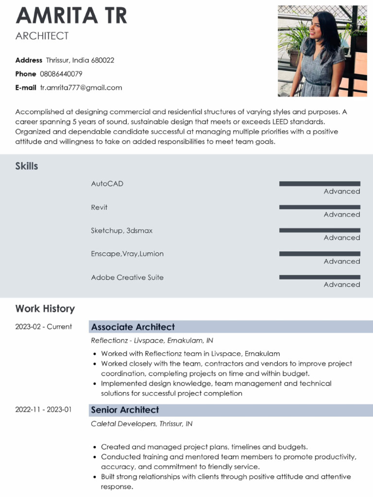 Resume Amrita Tr | PDF Resume Amrita Tr | PDF