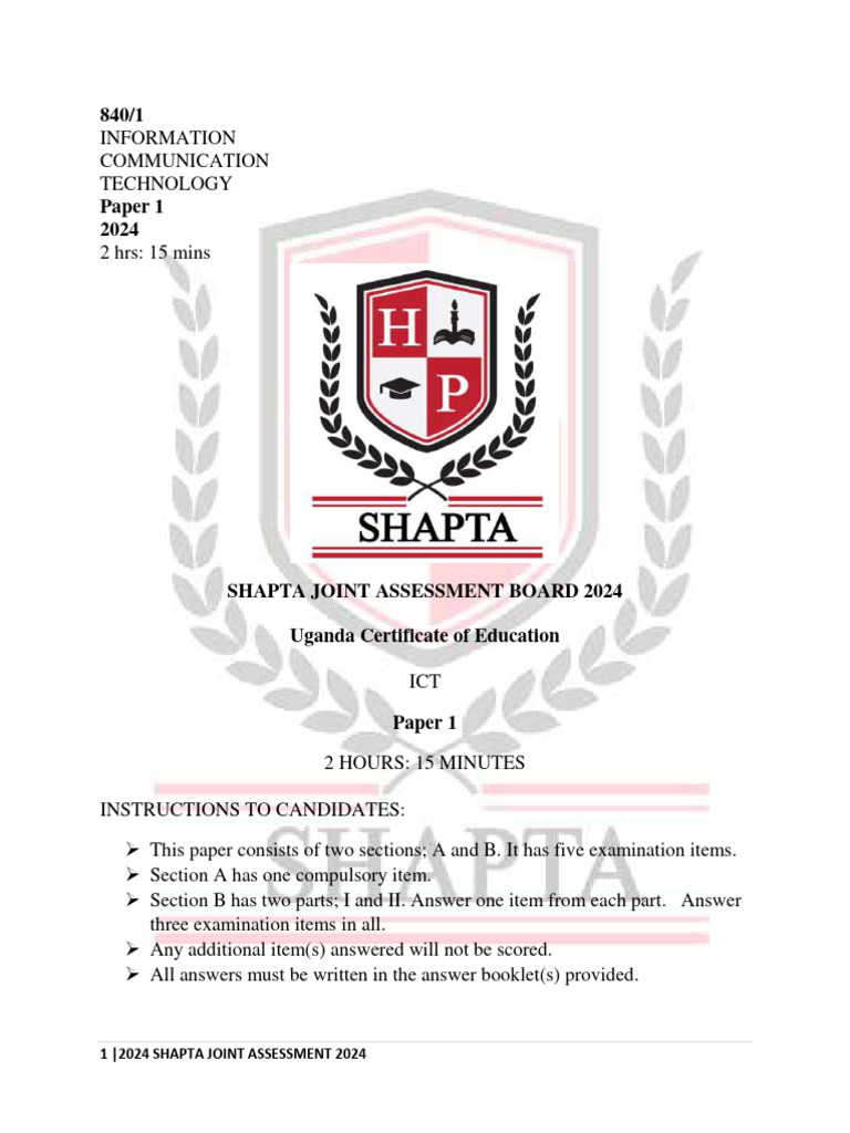 2024 ICT Paper 1 Assessment Guide | PDF | Solid State Drive | Computer ...