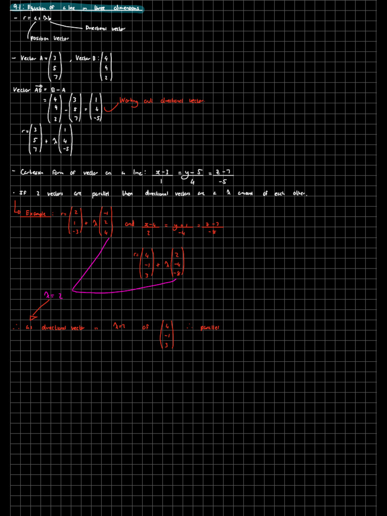 Vectors Crib Sheet | PDF