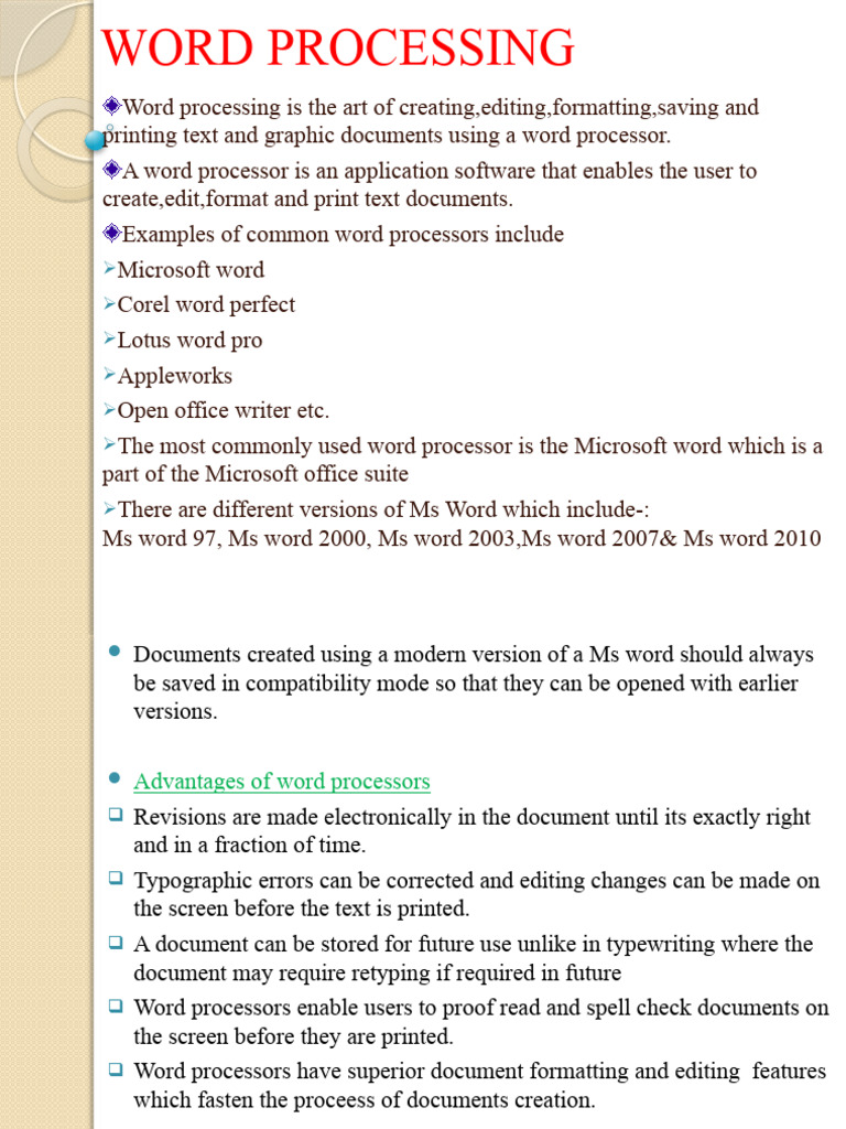 Word Processing | PDF