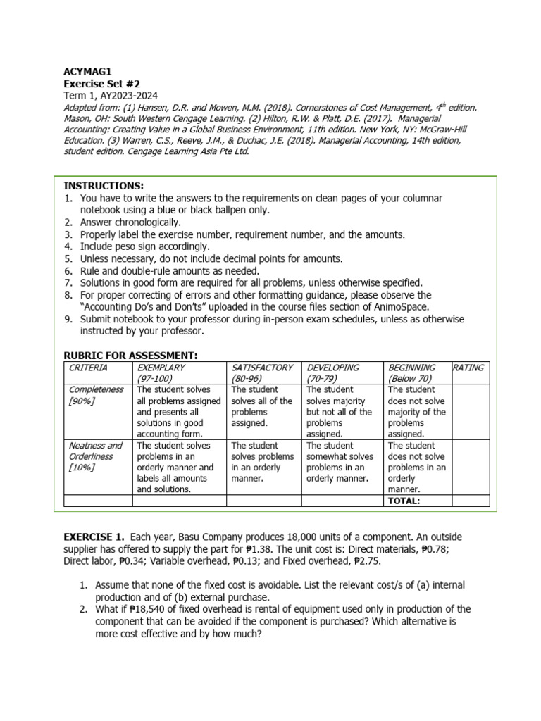 Exercise Set 2 | PDF | Insurance | Cost