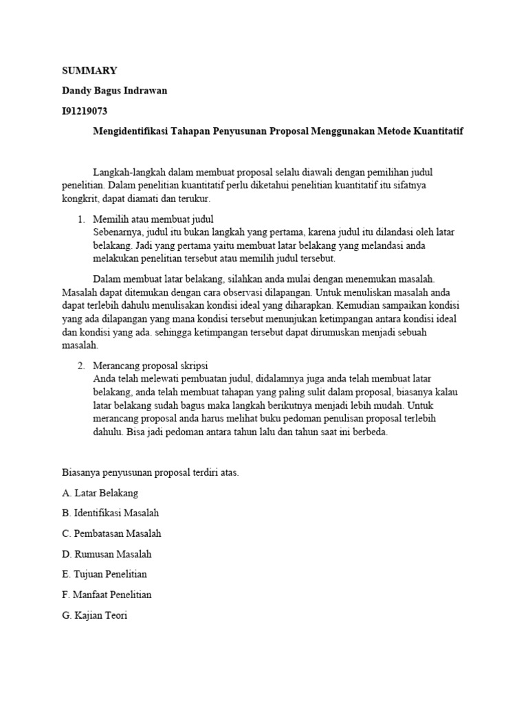 Panduan Penyusunan Proposal Kuantitatif | PDF | Bisnis | Komputer