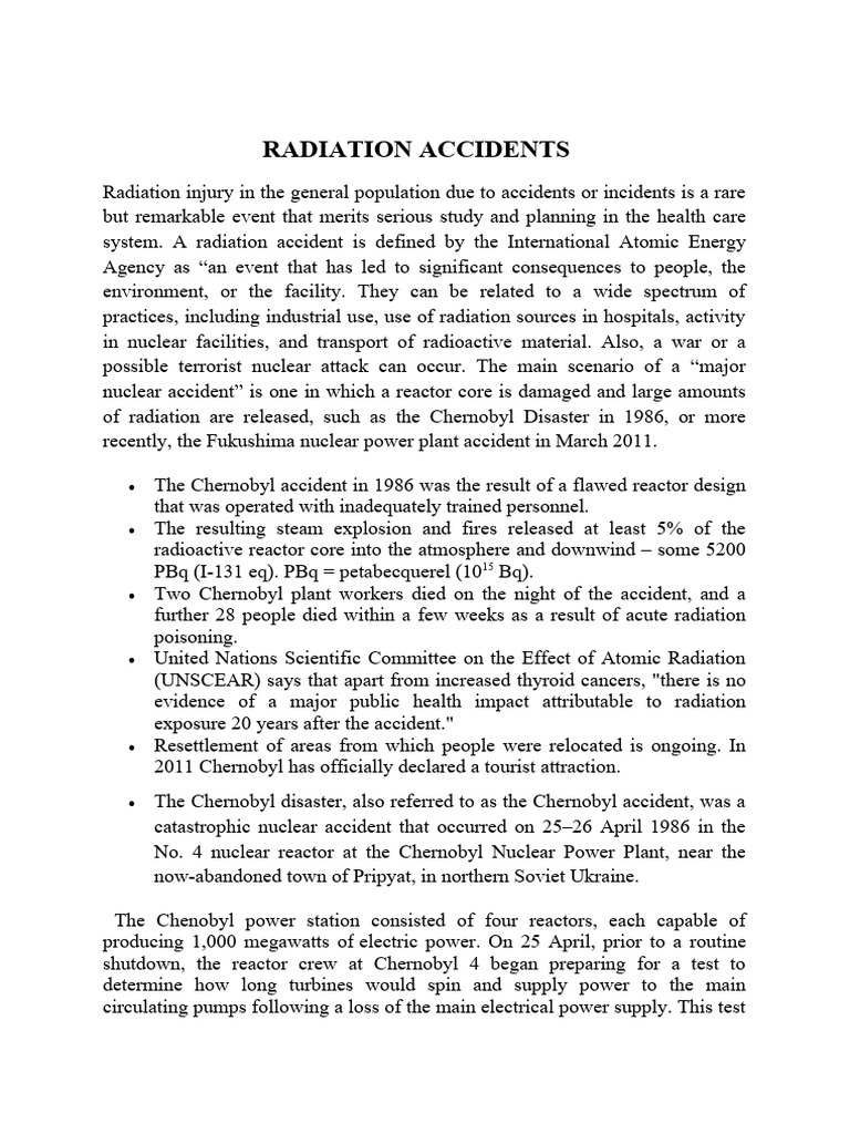 Radiation Accidents Chenobyl | Download Free PDF | Chernobyl Disaster | Nuclear And Radiation ...