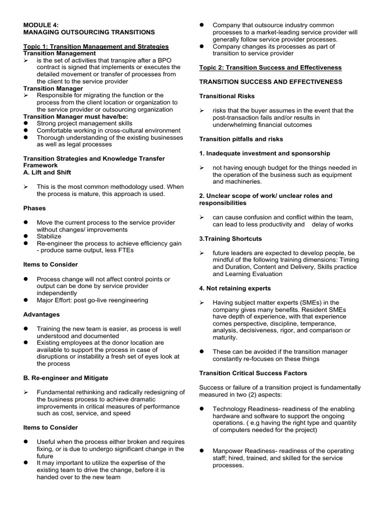 Business Analytics Module 4 Notes Pdf Outsourcing Payroll