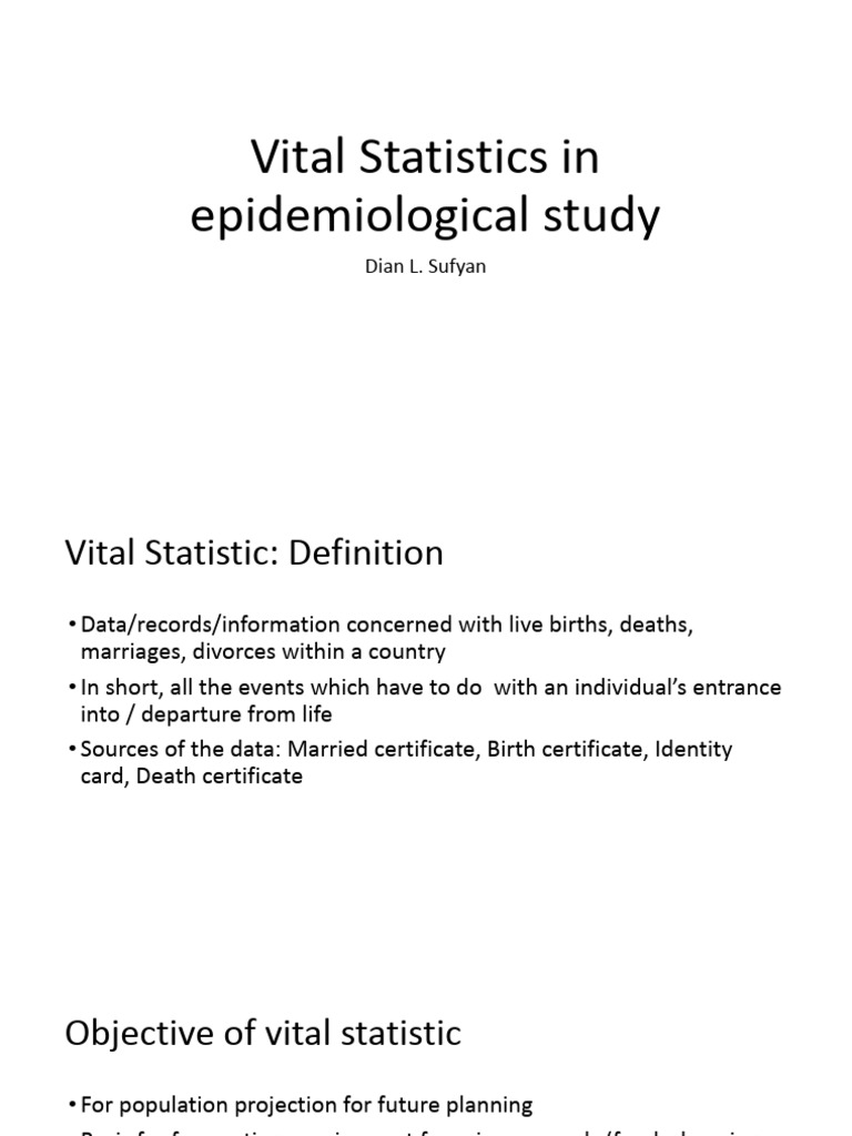 Vital Statistics in Epidemiology Explained | PDF | Mortality Rate ...