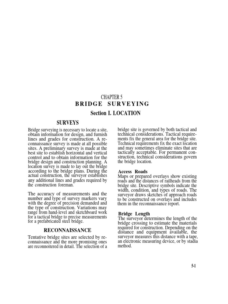 Bridge Surveying Techniques | PDF | Surveying