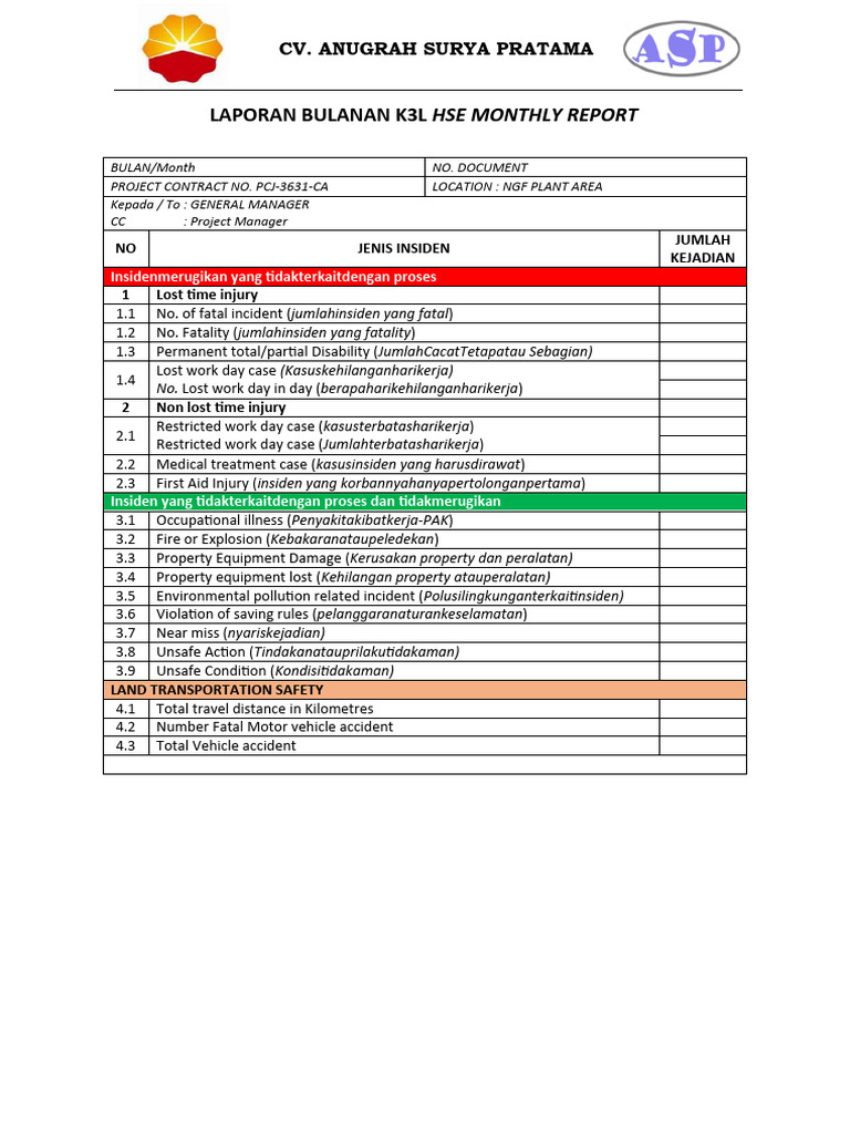 Hse Monthly Report | PDF | Occupational Safety And Health | Safety