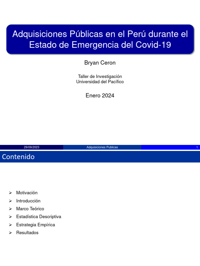Presentacion Bryan - Final - Mar'2024 | PDF | Epidemiología | Ciencias de la Salud