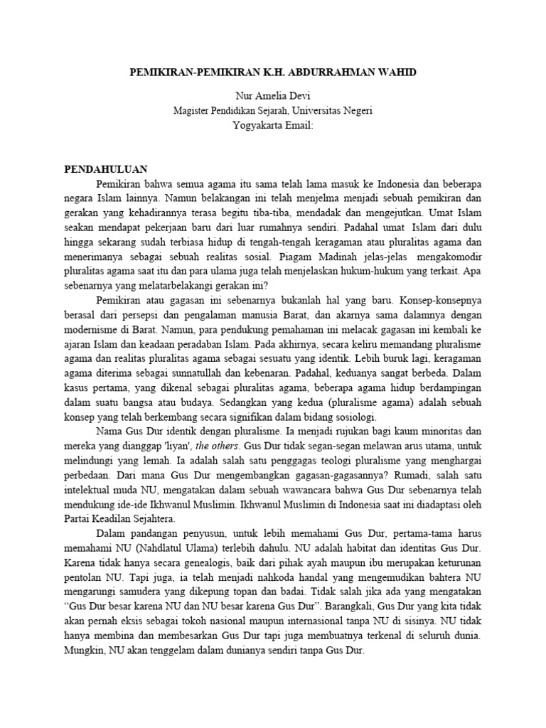 Pemikiran Pluralisme Gus Dur | PDF