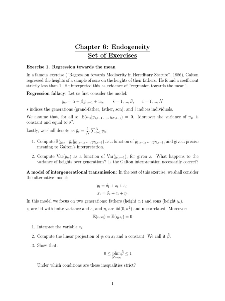 Chapter 6 - Endogeneity | PDF | Linear Regression | Variance