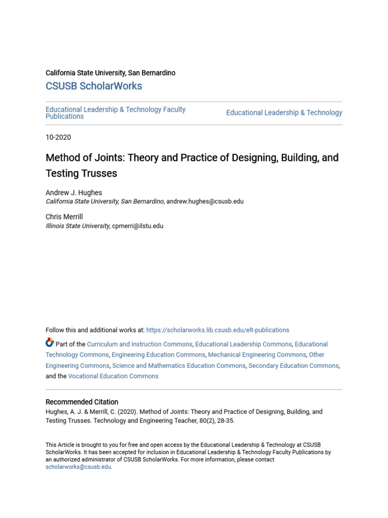 Method of Joints_ Theory and Practice of Designing Building and | PDF ...