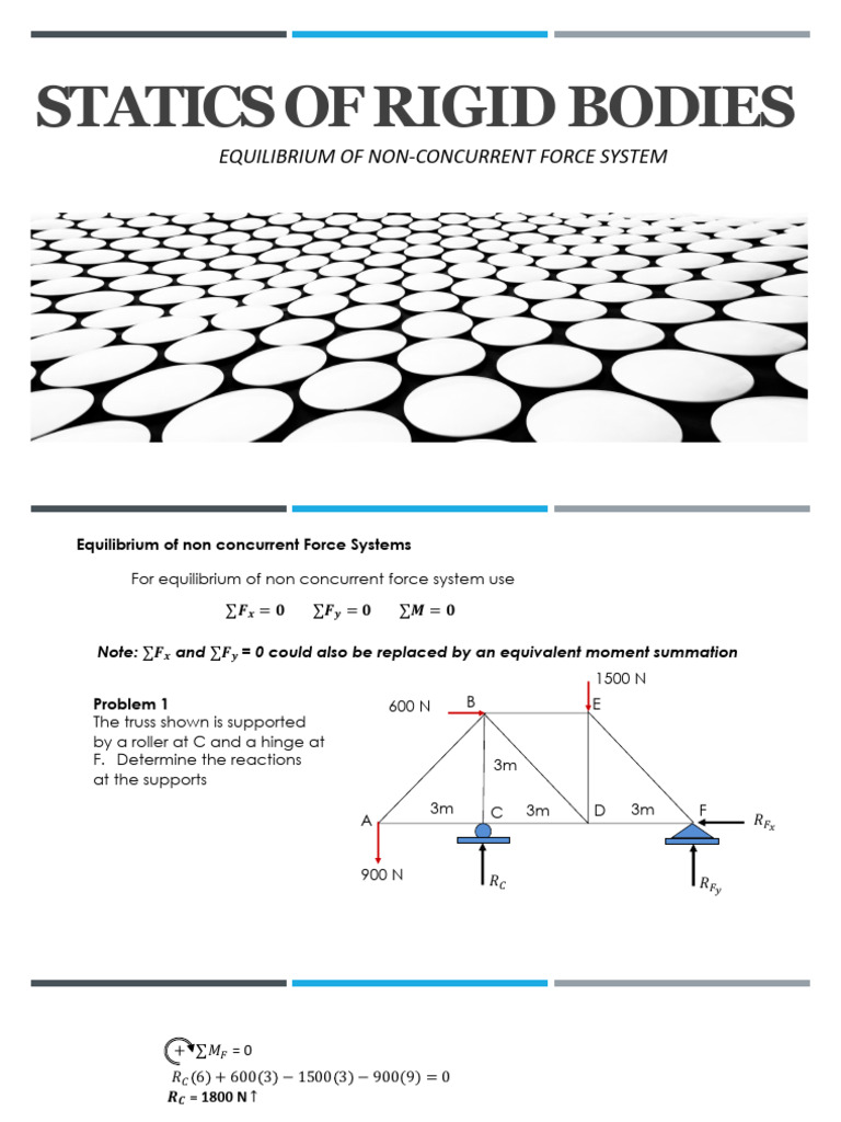 Equilibrium in Non-Concurrent Forces | PDF | Force | Mechanics