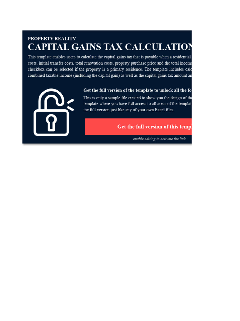 Capital Gains Tax Calculation Sample | PDF | Capital Gain | Capital ...