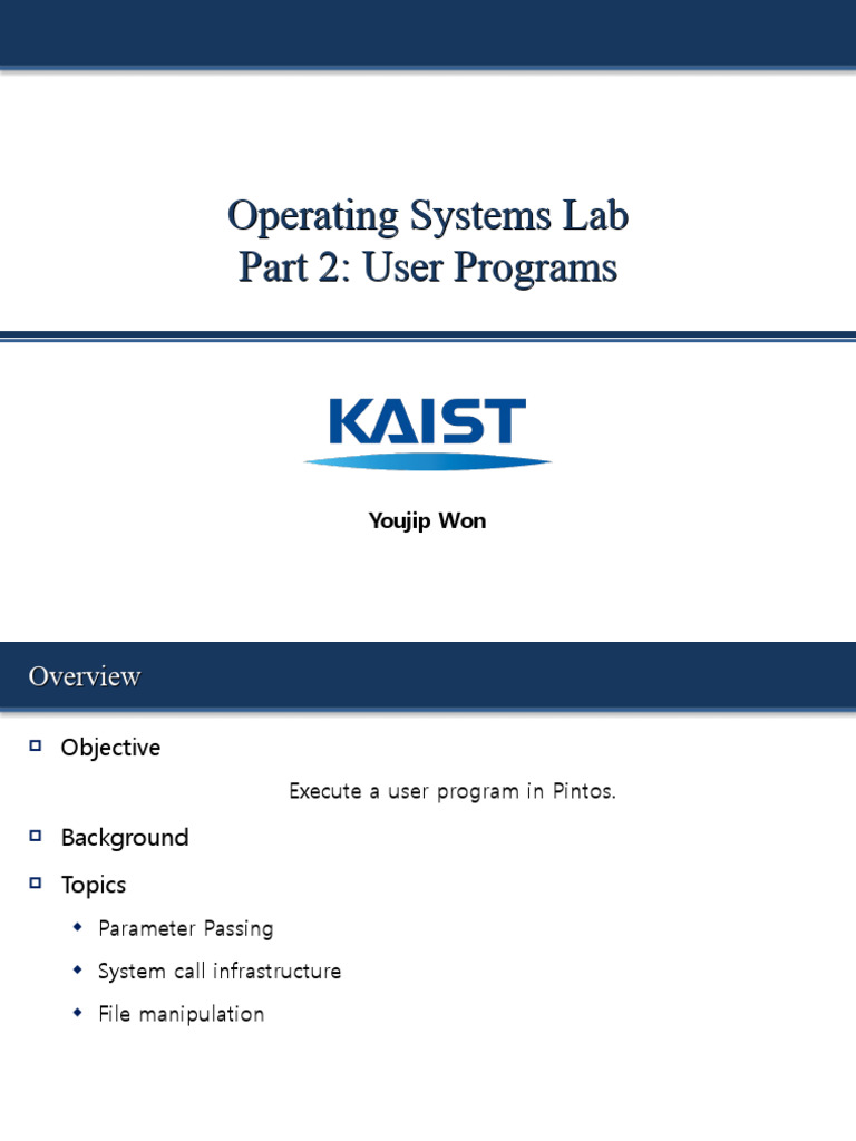 2022 Pintos Part2 User Program Pdf Pointer Computer Programming Operating System Technology