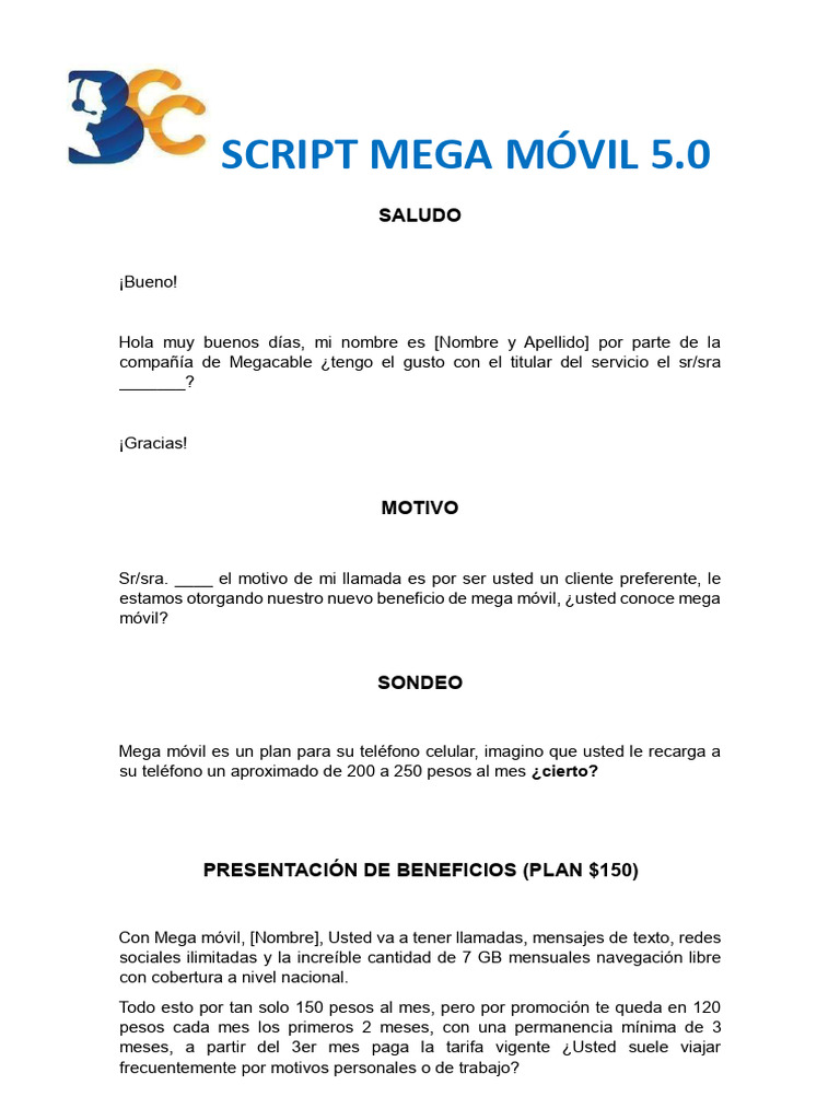 Script Mega Móvil 1000. | PDF