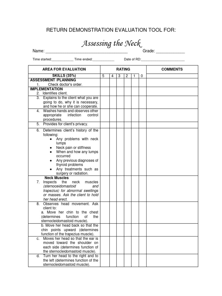 Assessment Of The Neck Rd Pdf Thyroid Neck