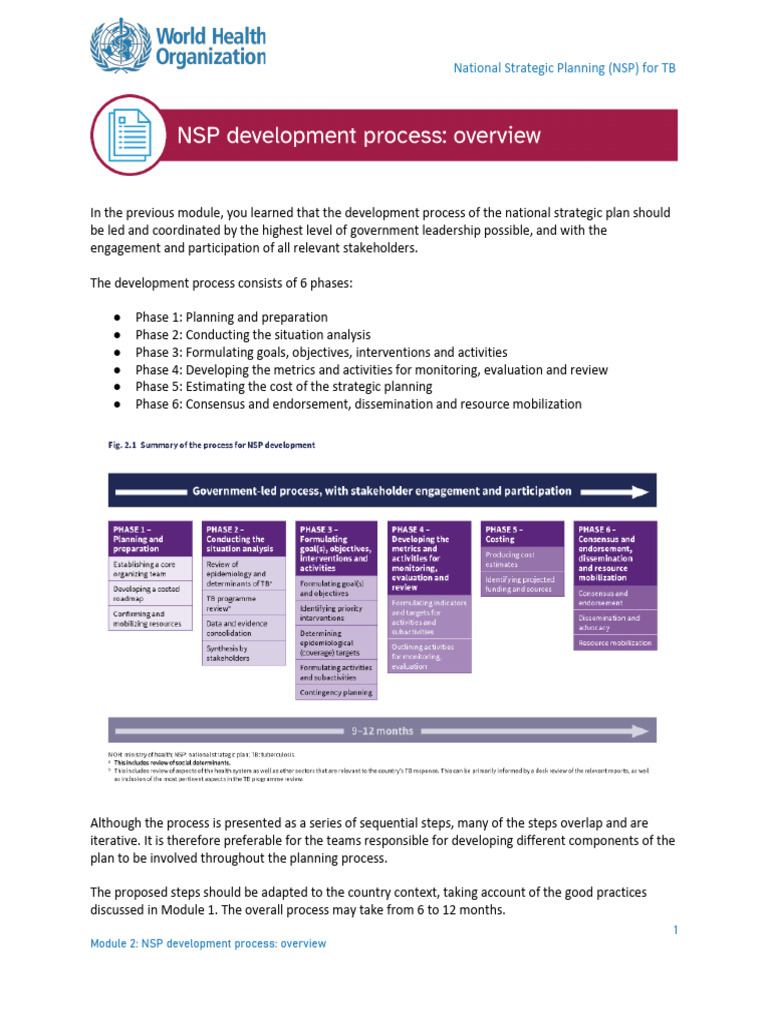 WHO NSP TB Module2 NSP Development Process Overview en | PDF