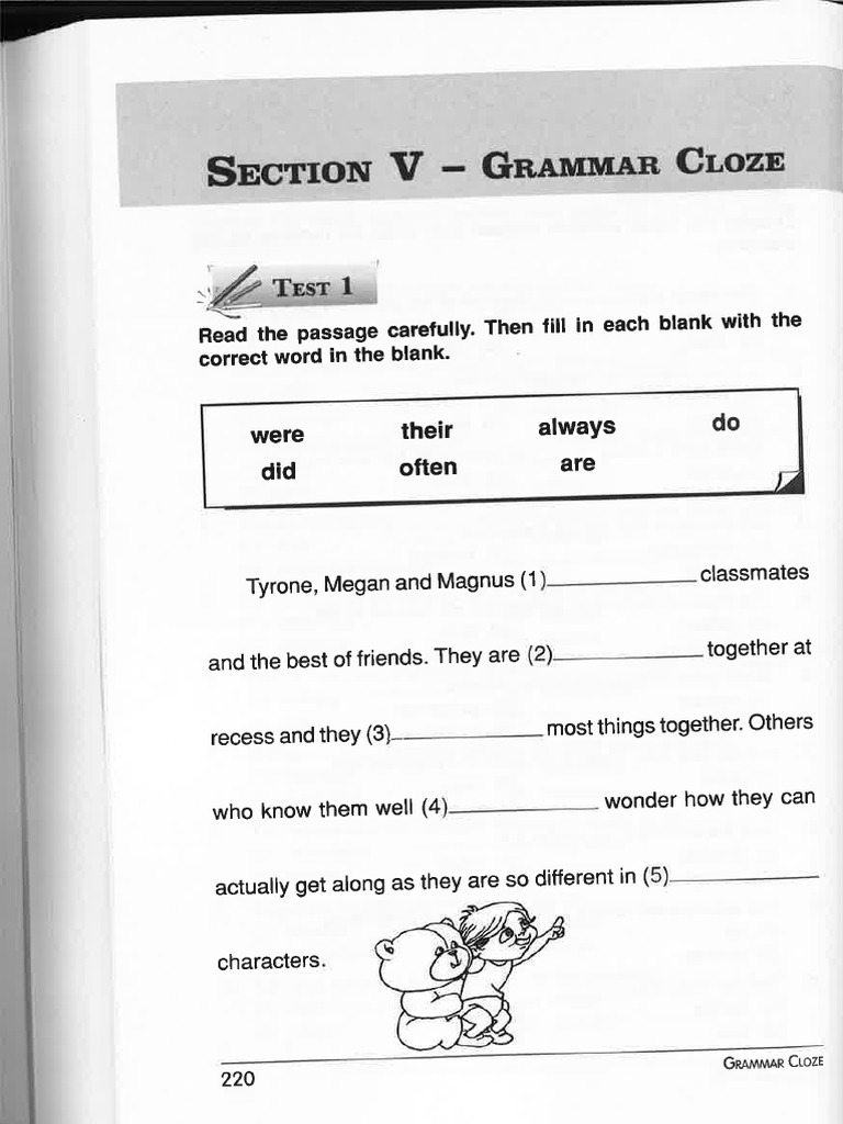 Section 5 Grammer Cloze Test 1 To 10 | PDF