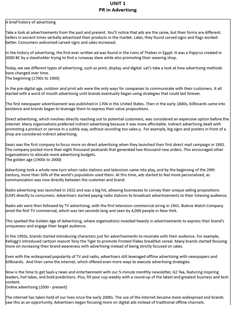 PR II M1 | Download Free PDF | Advertising | Brand