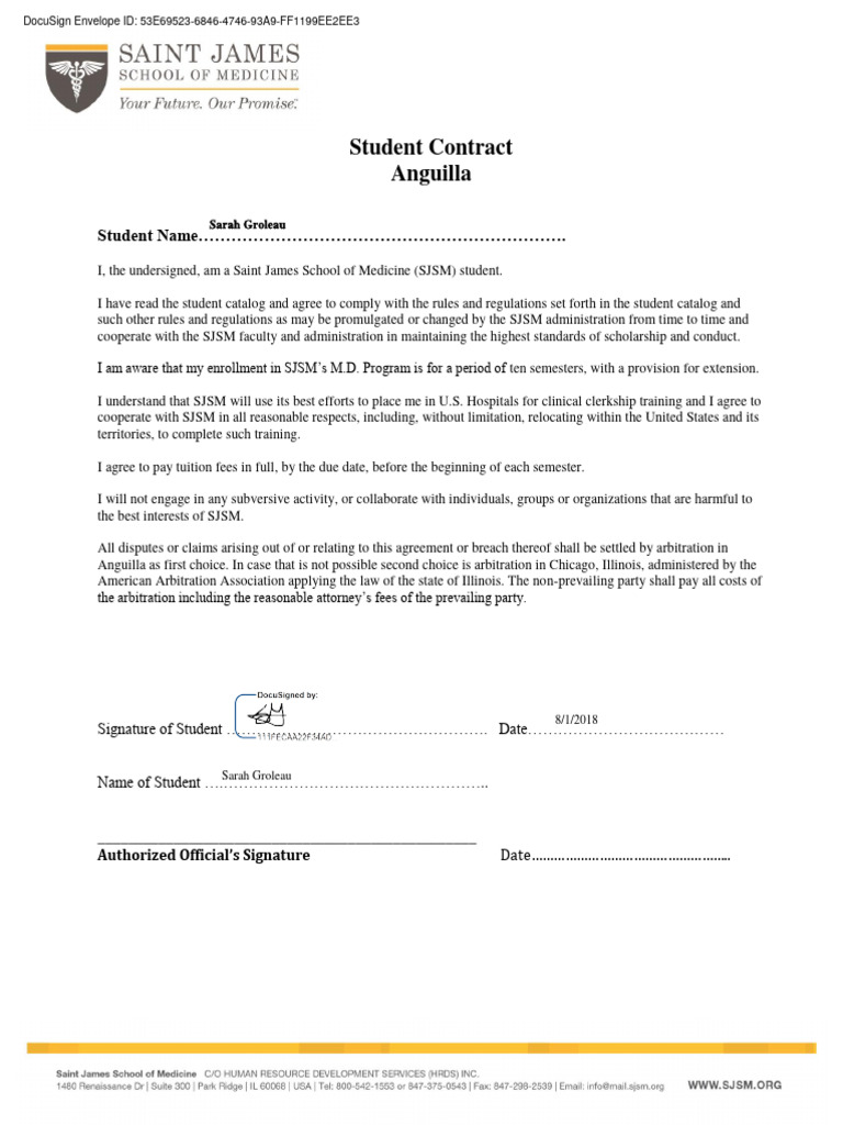 Anguilla Student Contract and Honor Code | PDF | Arbitration | Justice