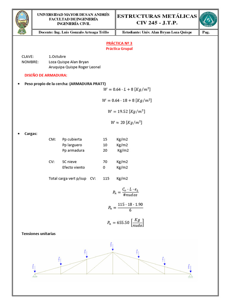 PRÁCTICA #3 - Práctica Grupal | PDF | Ingeniería mecánica | Ingeniería estructural