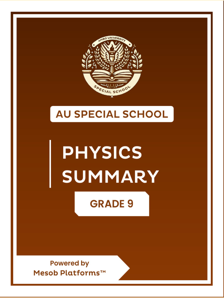 Physics Grade 9 Summary (1) | Download Free PDF | Waves | Pressure