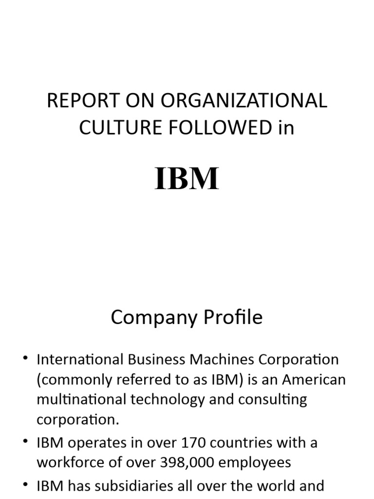 Report On Organizational Culture of Ibm Pakistan | PDF | Business