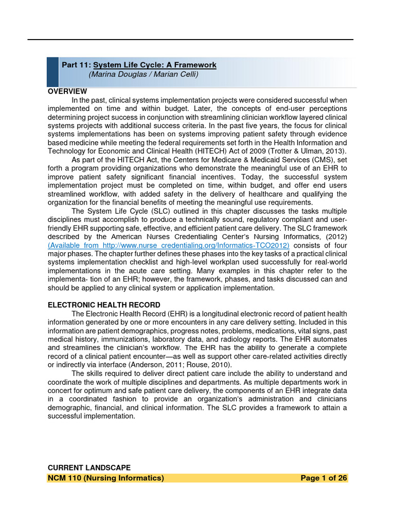 Module 11 Week 11 NCM 110 Nursing Informatics | PDF | Electronic Health ...