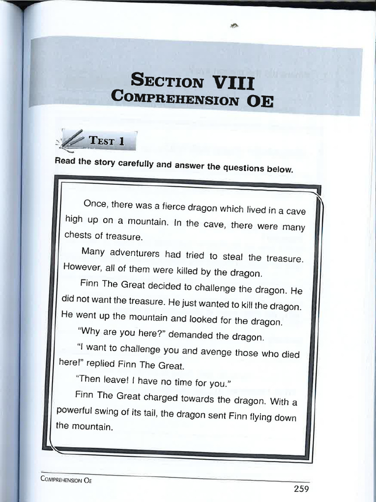 Section 8 Comprehension OE Test 1 To 10 | PDF