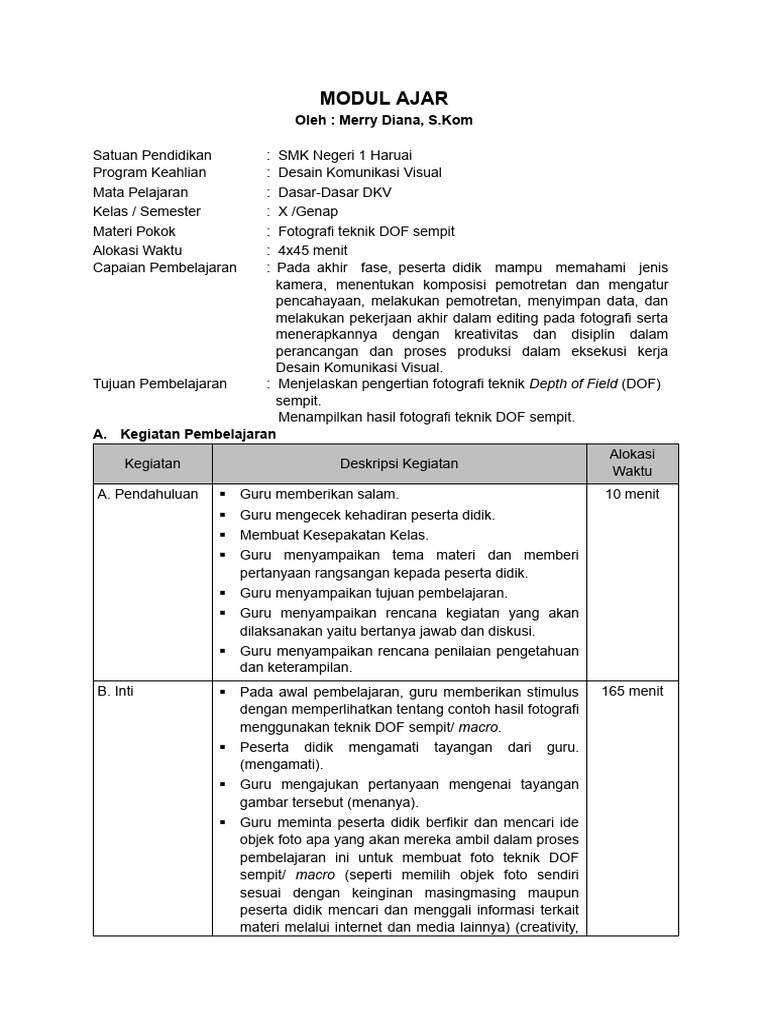 MODUL AJAR Dasar-Dasar DKV | PDF MODUL AJAR Dasar-Dasar DKV | PDF