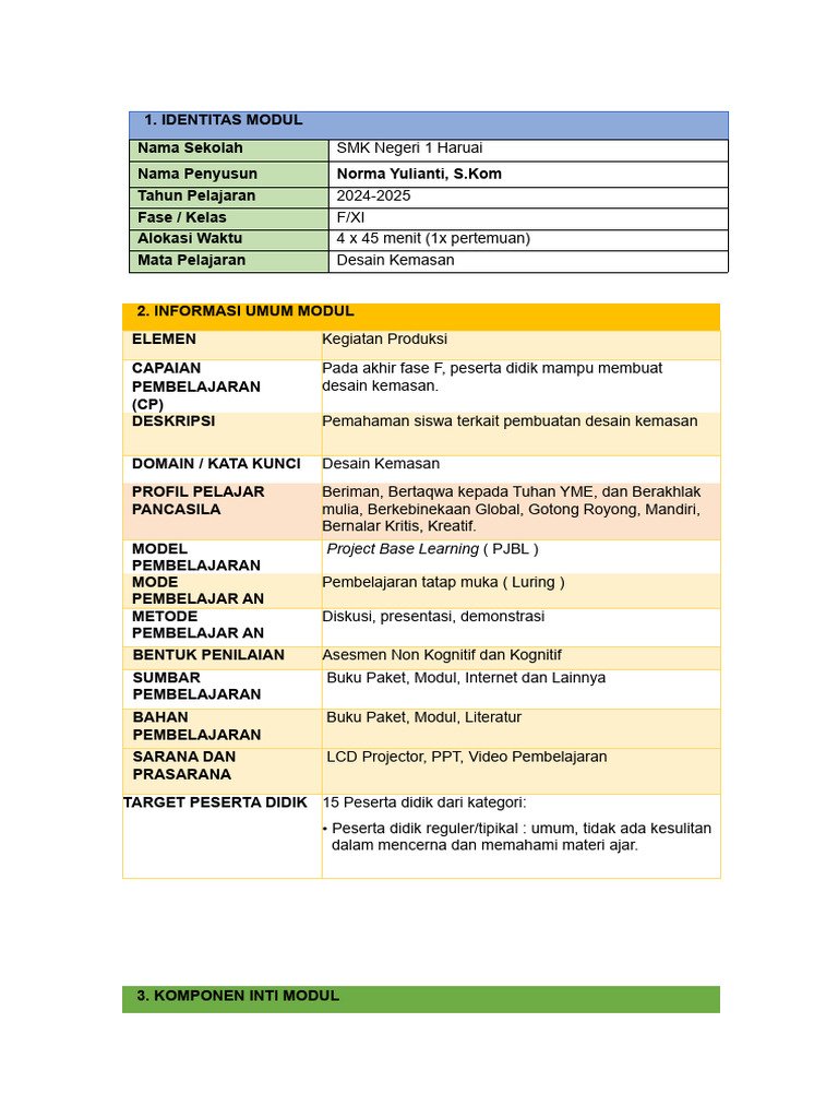 Modul Ajar Desain Kemasan | PDF