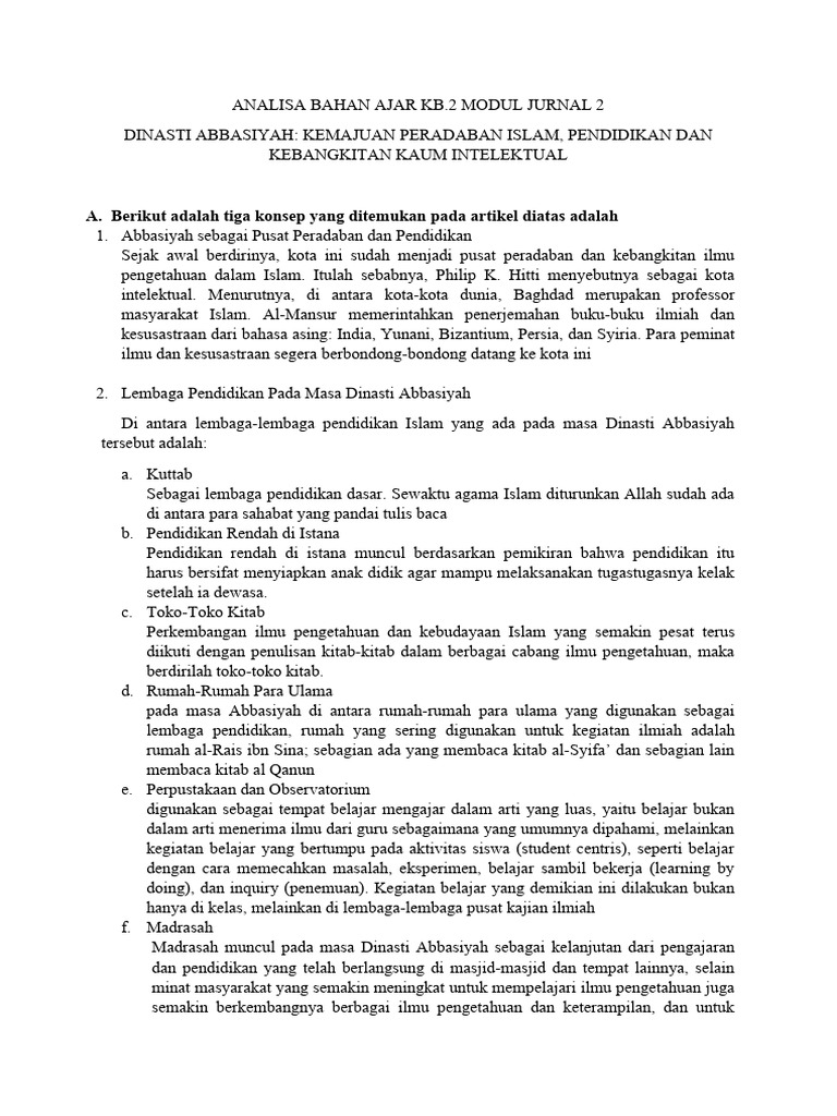 Analisa Bahan Ajar KB | PDF | Agama & Spiritualitas