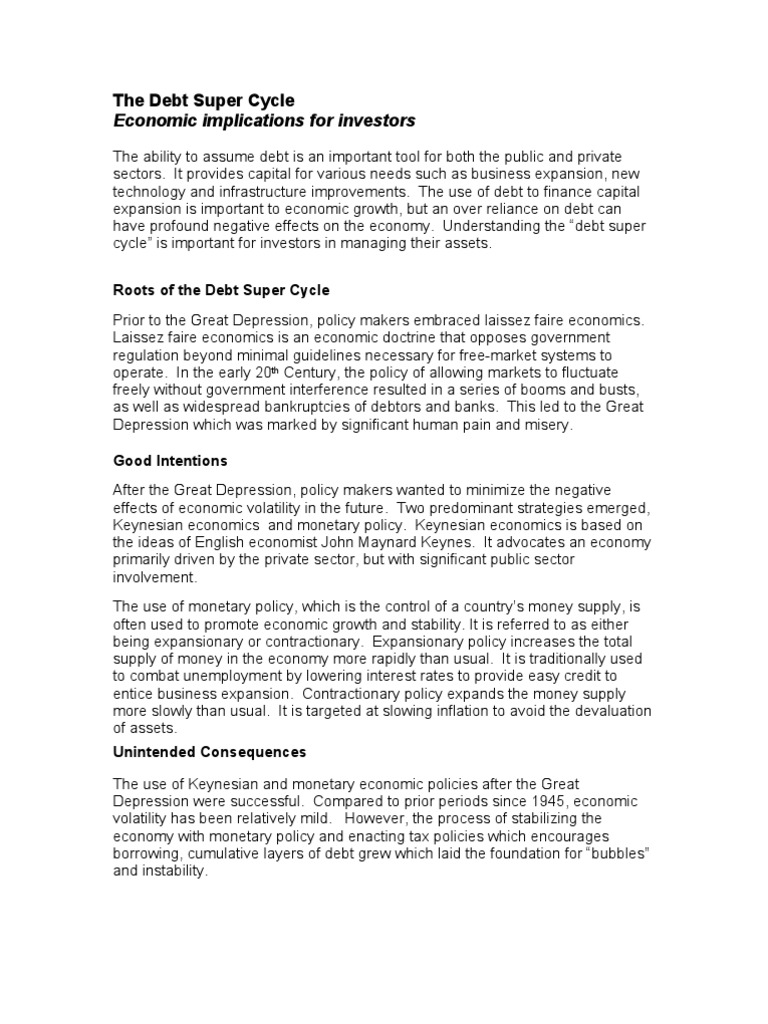 Debt Super Cycle | PDF | Keynesian Economics | Economic Bubble