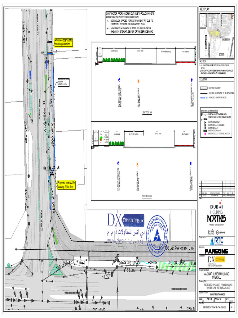 Proposed Open Cut For Crossing Water Line With Drainage-Signed | PDF