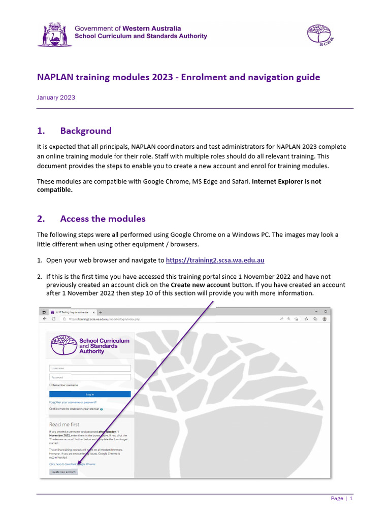 NAPLAN Training Modules 2023 - Enrolment and Navigation Guide | PDF | System Software | Computing