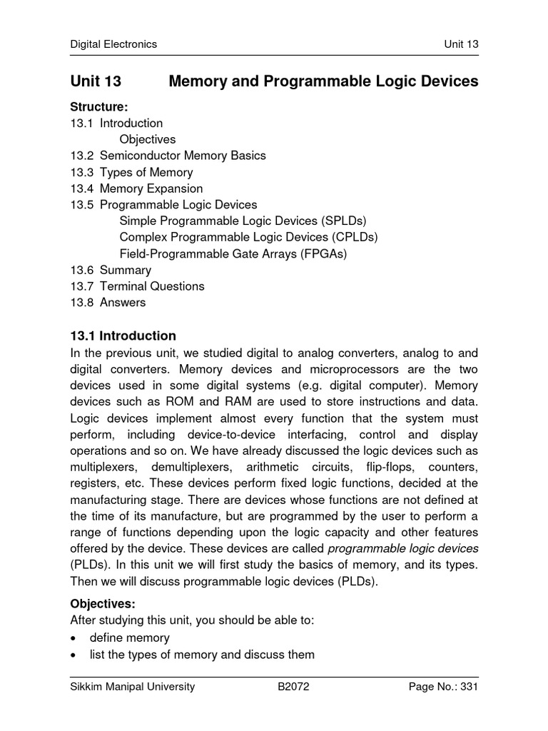 BIT102 SLM Library - SLM - Unit 13 | PDF | Random Access Memory | Computer Data Storage