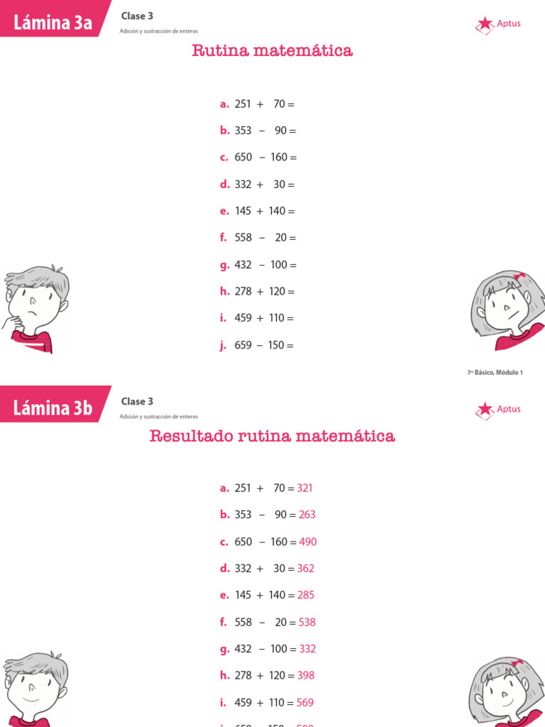 2022 7 basico Matematica Modulo 1 Clase 3 Laminas | PDF | Aritmética | Matemáticas