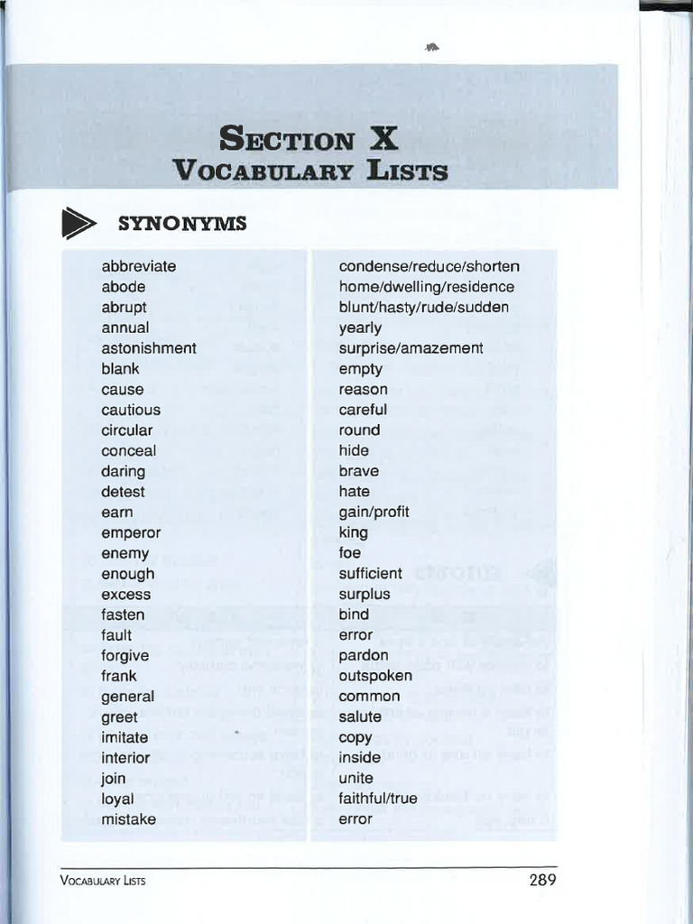 Section 10 Vocabulary List | PDF