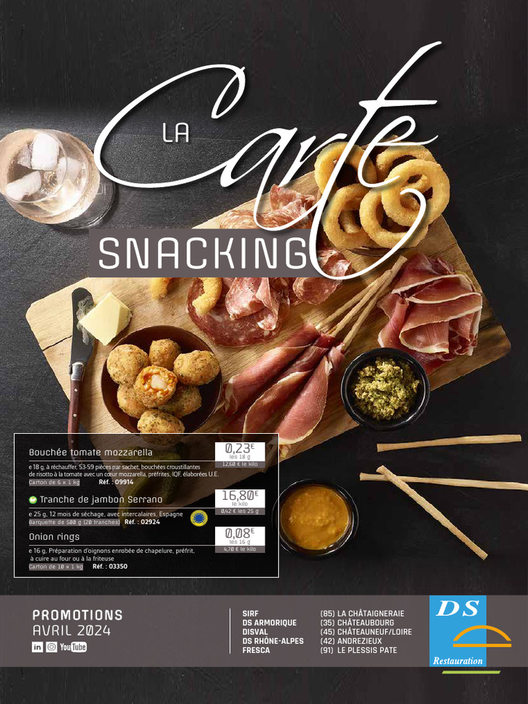 Carte Snacking Avril 2024 | PDF | Nourritures