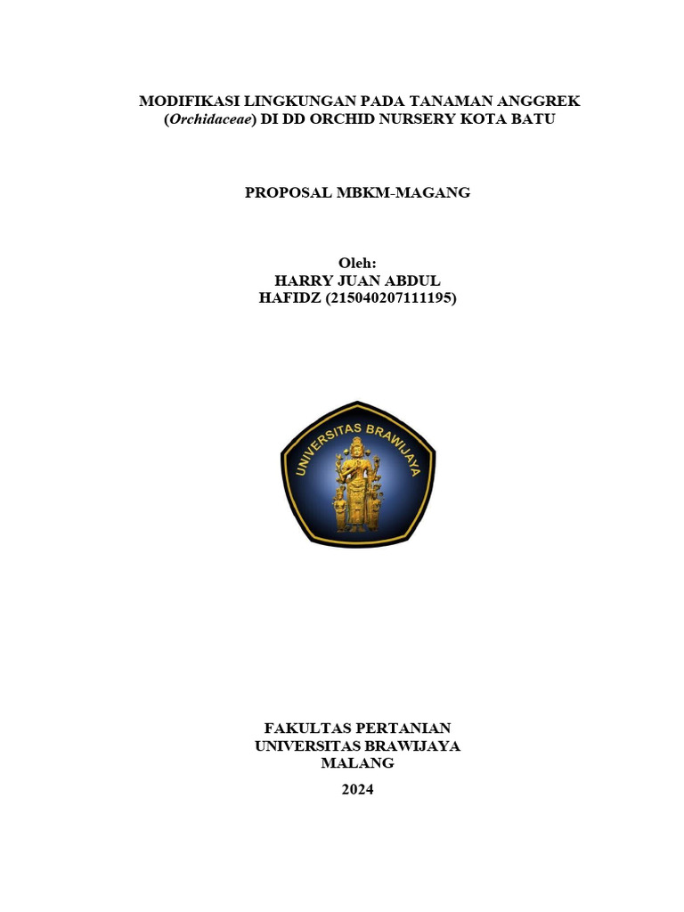 Proposal Magang MBKM Tanaman Anggrek | PDF