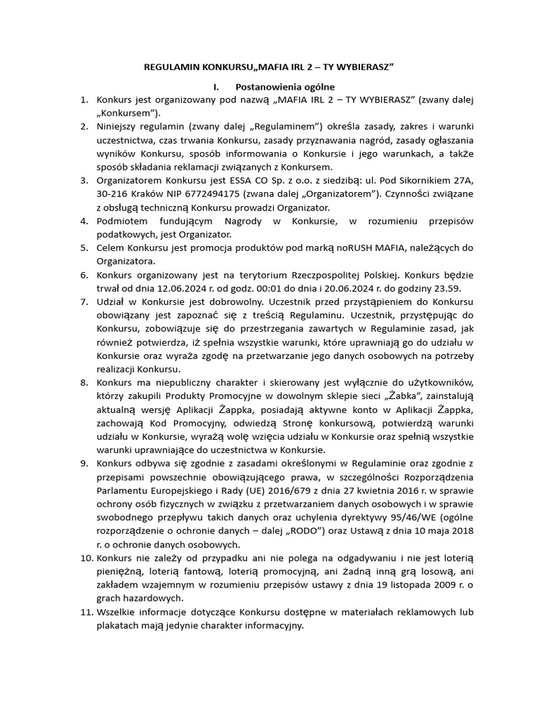 Regulamin PDF