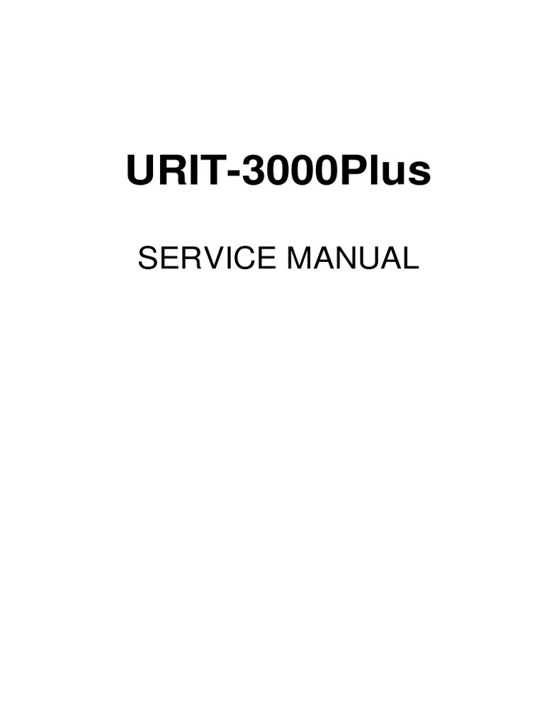 URIT-3000Plus Service Manual | PDF | White Blood Cell | Red Blood Cell