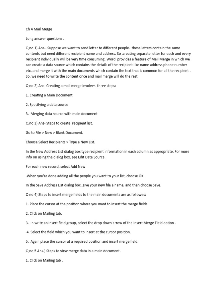 CH 4 Mail Merge-WPS Office | PDF | Computing | Software